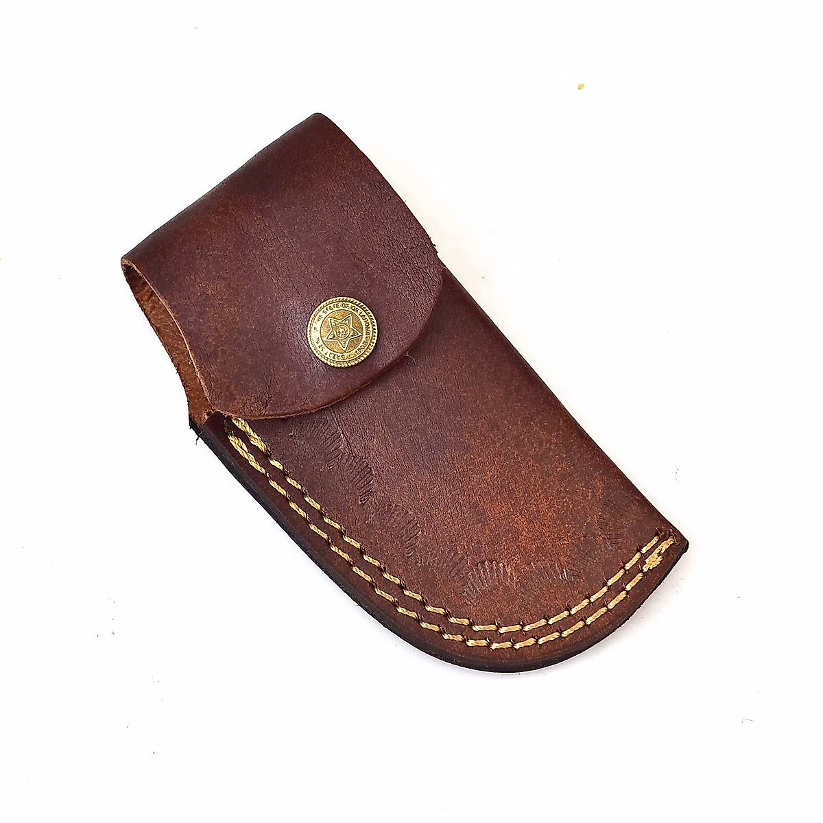 606BU Damascus Steel knife - Pocket Folding Knife with Clip - Handmade Custom knife - Damascus Pocket knife for Men – Cool Pocket Knife Good For Camping Hunting Fishing Indoor & Outdoors Activities - EDC Damascus knife - Folding Hunting Knives - Leather S