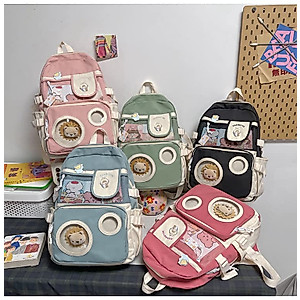 EGEN Kawaii Backpack Back to School Essential Large Capacity Aesthetic Backpack (Blue)