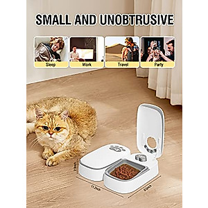 Automatic Cat Feeders 2 Cat, Wet Dry Cat Food Dispenser with 48H Delay, Smart Dog Cat Feeder Automatic with 2 Bowls, Timed Pet Feeder with Locking Design, Programmable Portion Control 2 Meals Per Day