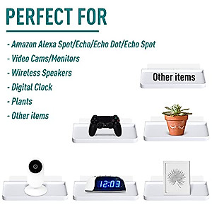 Chunful 2 Pieces Wall Phone Holder Adhesive Phone Wall Mount Universal Phone Shelf Plastic Cell Phone Stand for Most Smartphones in Bathroom Kitchen Toilet, White