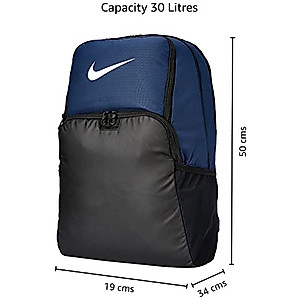 NIKE Brasilia XLarge Backpack 9.0, Midnight Navy/Black/White, Misc