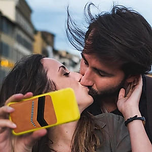 FRIFUN Card Holder for Back of Phone, Stick On Card Holder fits Most Cell Phones & Cases, Credit Card Holder Pocket Wallet for Men Women (Brown)