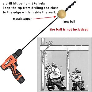 HANSHAN Flexible Installer Drill Bit Fish Bit for Pulling Wire Through Tight Spaces with Minimal Damage 3/4-Inch by 54-Inch