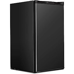 KOTEK 3.2 Cu.Ft Mini Fridge with Freezer, Compact Refrigerator w/ 7 Level Adjustable Thermostat & Single Reversible Door, Small Dorm Fridge with Freezer for Bedroom/Bar/Office/Apartment(Black)
