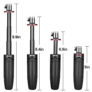ULANZI Extendable Selfie Stick for Gopro | 2 in 1 Mini Tripod Stand for Gopro Hero 10/9/8/7/6/5 | Portable Handle Vlog Tripod for All Action Cameras