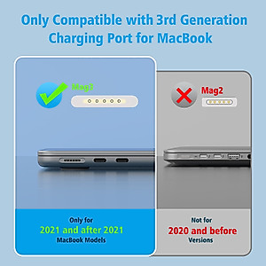 Charger for MacBook Pro 14 16 inch 2024 2023 2022 2021 M4 M3 M2 M1, M2 M3 MacBook Air 13 15 inch, 96W / 70W USB C Power Adapter, 6.6FT USB C to 3 Braided Cable LED, Powerful Connect, Original Quality