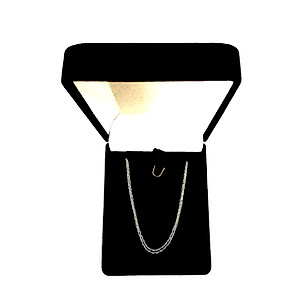 Jewelry Affairs 14k White Real Gold Rope Chain Necklace, 0.6mm, 16"