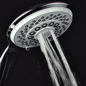 HotelSpa Instant-Mount Drill-Free Height/Angle Adjustable 30-Setting SpiralFlo 3-Way Shower Head/Handheld Showerhead Slide Bar Combo
