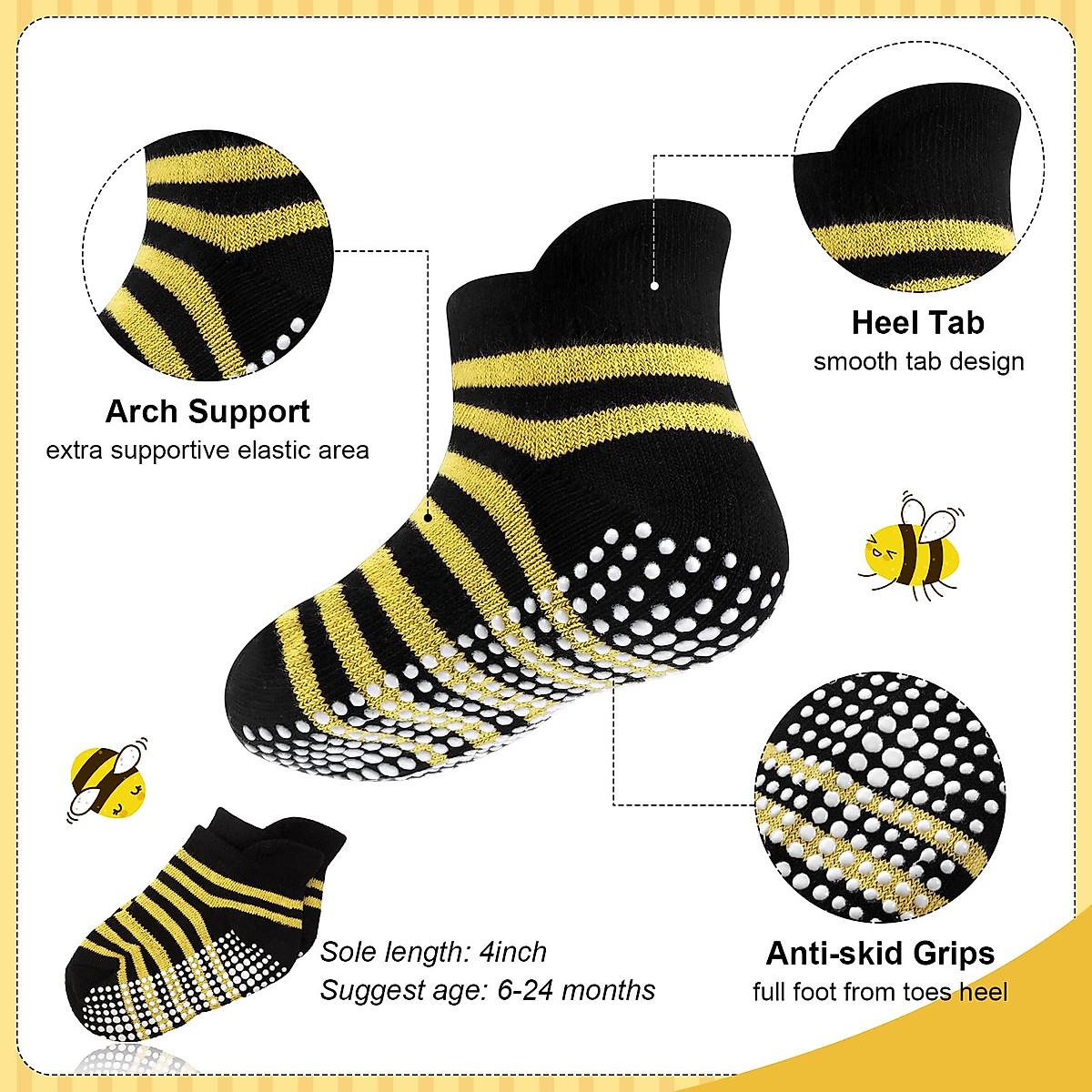 Haysandy 4 Pcs Halloween Newborn Bee Costume Blanket Baby Fleece Sleeping Sack Bee Sleeveless Swaddle Sleep Bag with Zipper(Medium)