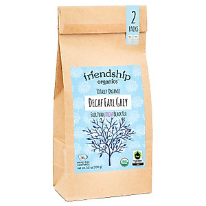 Friendship Organics Decaf Earl Grey Tea Bags, Organic and Fair Trade 36 Count