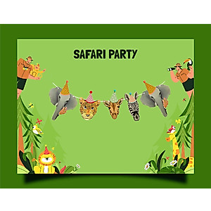 Jungle Safari Animals Party Decorations,Wild Animal Birthday Party Banner,Zoo Birthday Party Decorations,Animal Theme 1st Birthday Party Bunting Garland,Wild One Baby Shower Supplies,Woodland Animal Theme Decorations