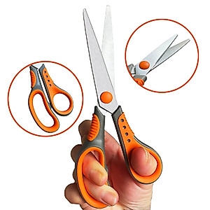 Oiijiok Scissors, Multi-Purpose Office Scissors, Comfortable Grip Household Scissors, Sturdy Sharp Craft Supplies in a Pack of 4 for Office, Home, School, Scissors for High School Teachers