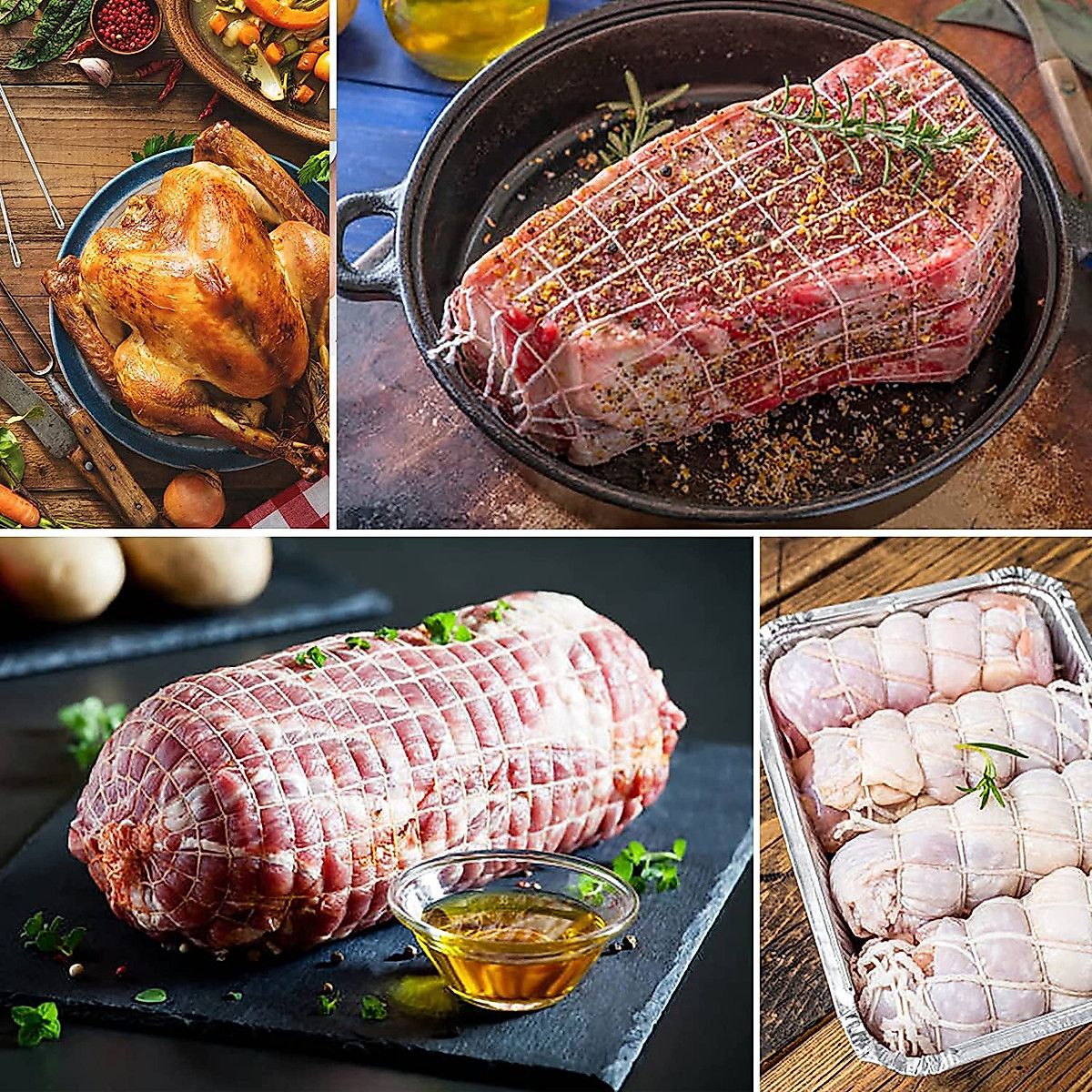 XKDOUS 476ft Butchers Twine, 100% Cotton Food Safe Cooking Twine Kitchen Twine String, 2mm Natural White Butcher Twine for Meat and Roasting, Trussing Poultry, Bakes Twine & Crafting