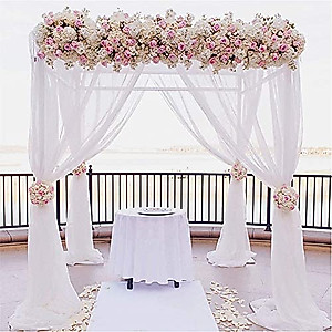 Crystal Organza Tulle Sheer Fabric Backdrop Curtains for Wedding Baby Shower Birthday Party Event Decor, 19” by 30 Yard (White)