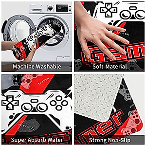 Video Game Controller Gamepad Carpets 3D Printed Pattern Game Area Rugs Non-Slip Carpets Doormats Home Decor for Living Bedroom Game Room(60x39inch)