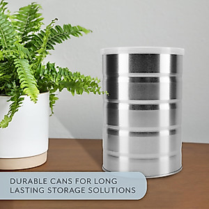 Cornucopia Empty Coffee Cans (4-Pack); Metal Cans for Kitchen Storage, Coffee Packaging and Arts & Crafts