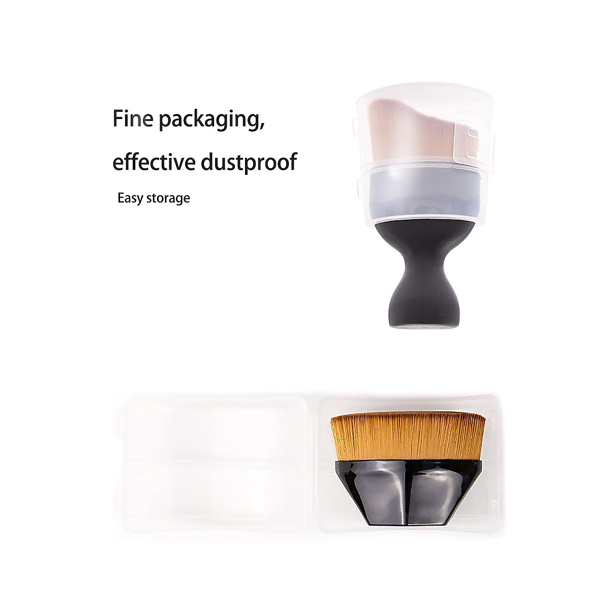 Foundation Makeup Brush, 3Pcs Flat Head Makeup Brush, Concealer Brush, Contour Sideburn Adjustment Pen