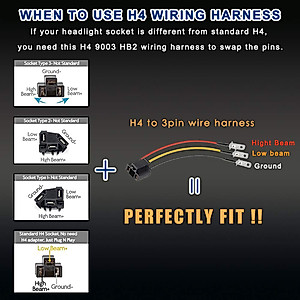 Dot Approved 4x6 Inch LED Headlights Hi/Lo Sealed Beam Replace Projector Rectangular H4651 H4652 H4656 H6545 Headlamp Peterbil KW Kenworth Freightinger Ford Probe Chevy Oldsmobile Cutlass 4PCS