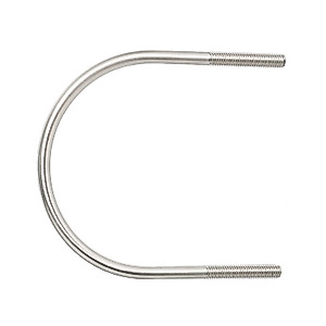 Aoje-Link Round U-Bolts 4.02"(102mm) Inner Width M8 Thread 304 Stainless Steel Silver with Plates Nuts Flat Washers for Car/RV/Trailer Bumper, 2Pcs