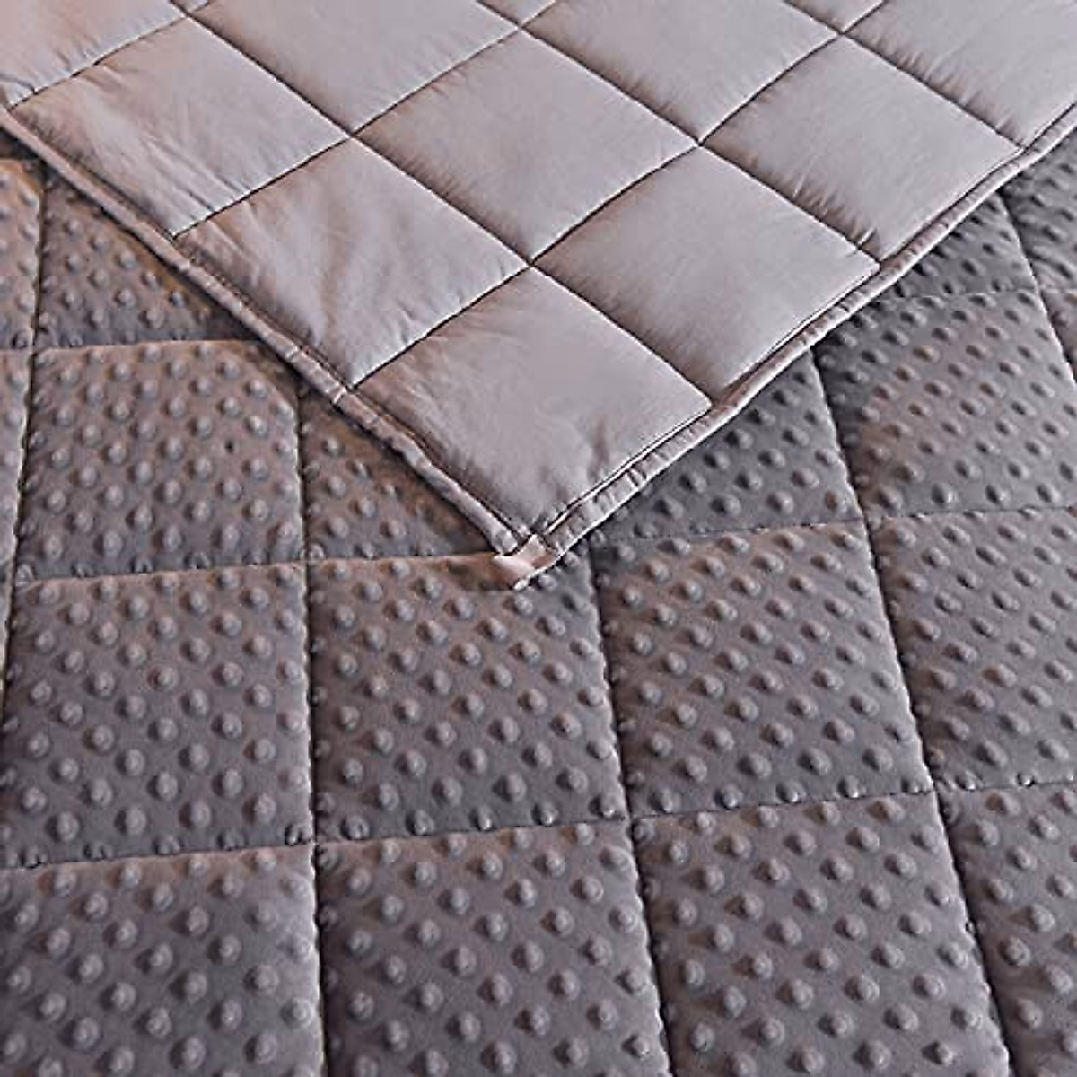 Weighted Blanket for Adult 15lbs Minky Dot Breathable Soft Throw Blanket for All Season,Heavy Blanket with Premium Glass Beads