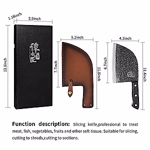 Chef Knife,Serbian Chefs Knife,Professional Meat Cleaver Camping High Carbon Steel Butcher Knife,Forged Kitchen Knives