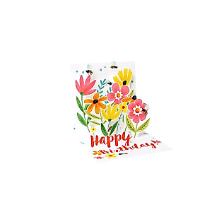 Up with Paper Pop-Up Treasures Greeting Card - Bees and Flower Birthday