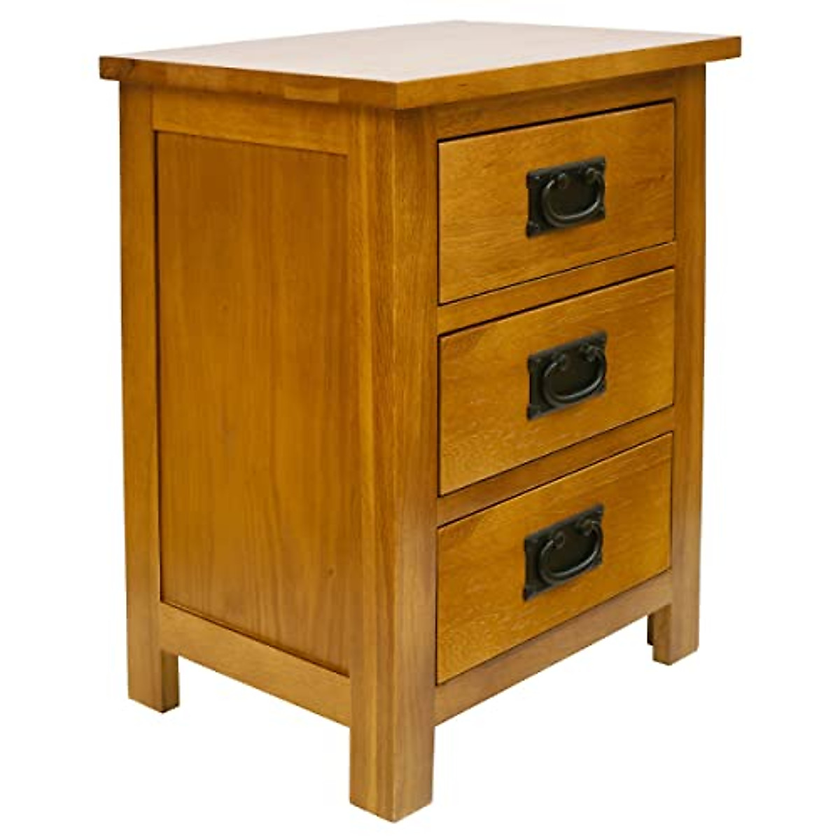 KendyOak 3 Drawers Rustic Bed Side Tables Wholesale Storage Modern Simple Nightstands Furniture Vendors 12.6x16.54x22.05 Inches