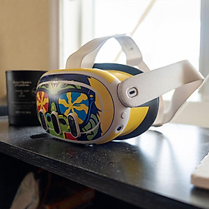 MightySkins Glossy Glitter Skin Compatible with Meta Quest 3 - Splash of Color | Protective, Durable High-Gloss Glitter Finish | Easy to Apply