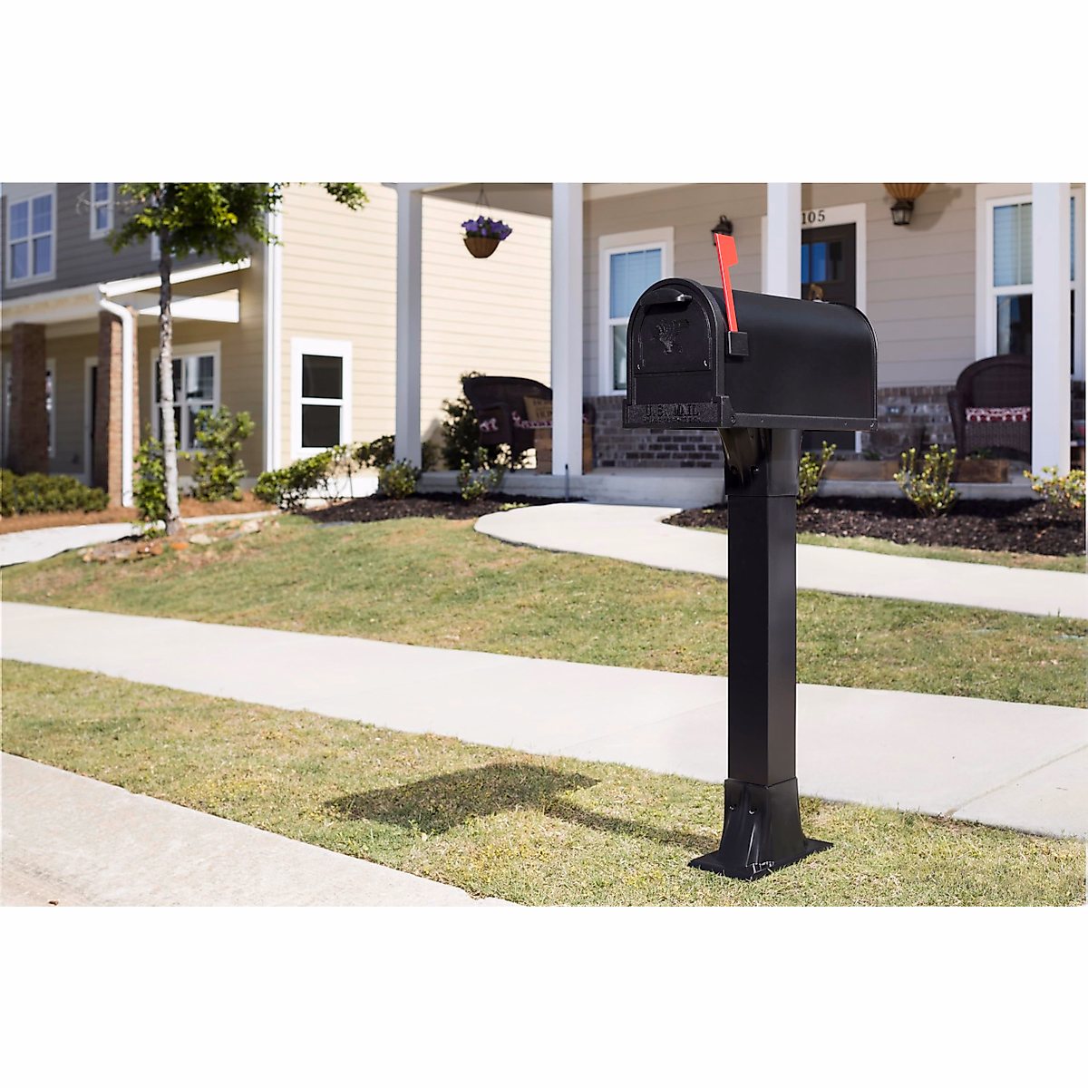 ARCHITECTURAL MAILBOXES Gibraltar Mailboxes Arlington Large Capacity Galvanized Steel Textured Black, Post-Mount Mailbox, AR15B000