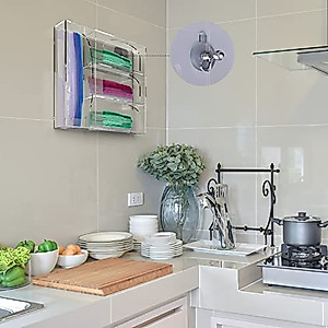 Ziplock Bag Storage Organizer, Acrylic Kitchen Drawer Baggie Box for Ziploc, Plastic Bag Holder, Food Storage Bag Holder, Compatible with Ziploc, Solimo, Glad, Hefty for Gallon, Quart, Sandwich & Snack Variety Size Bags