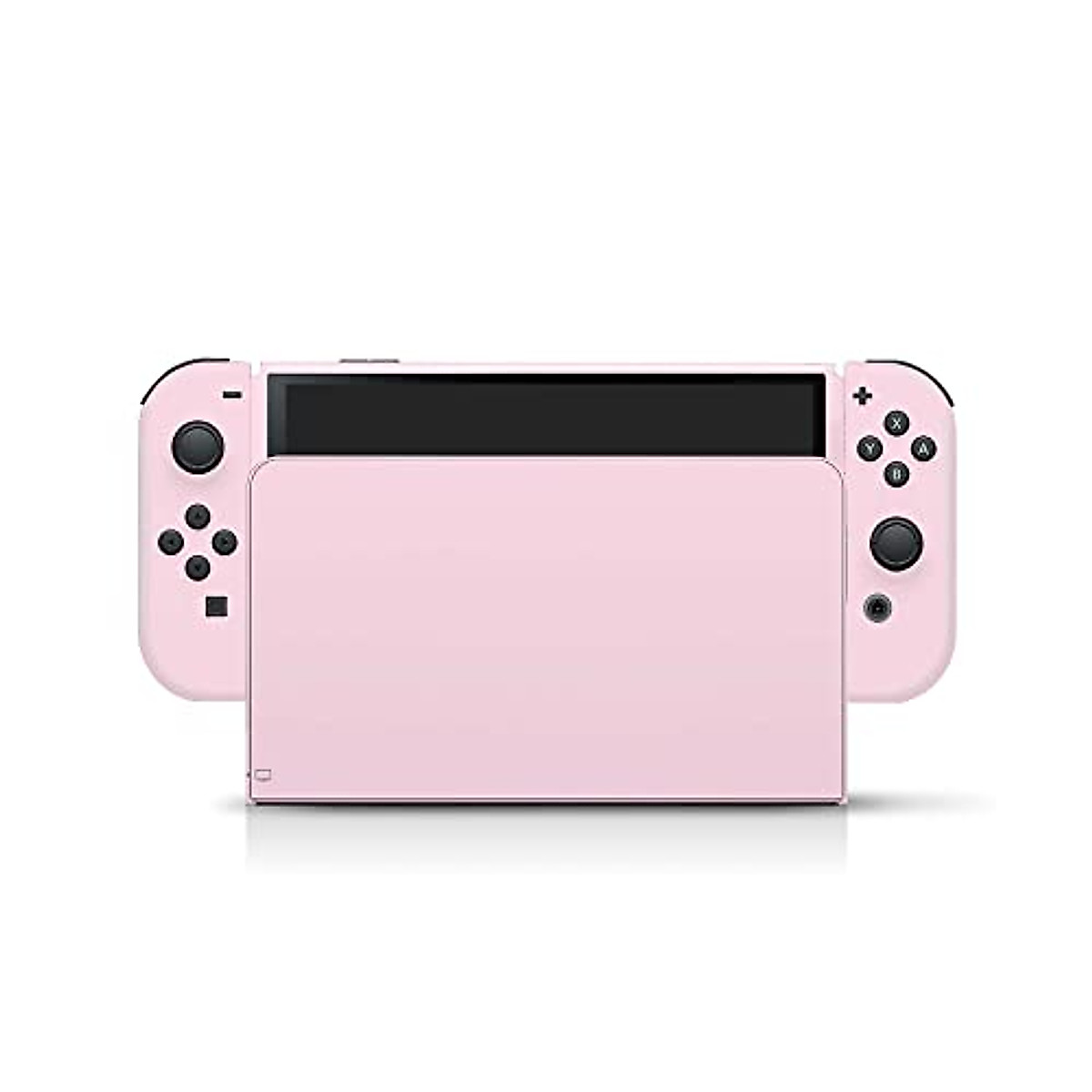 Tacky Design Classic Solid Color Skin Compatible with Nintendo Switch OLED Skin- Vinyl 3M Stickers Set - Simple Color Compatible with Joy Con, Console, Dock - Decal Full Wrap (Baby Pink)