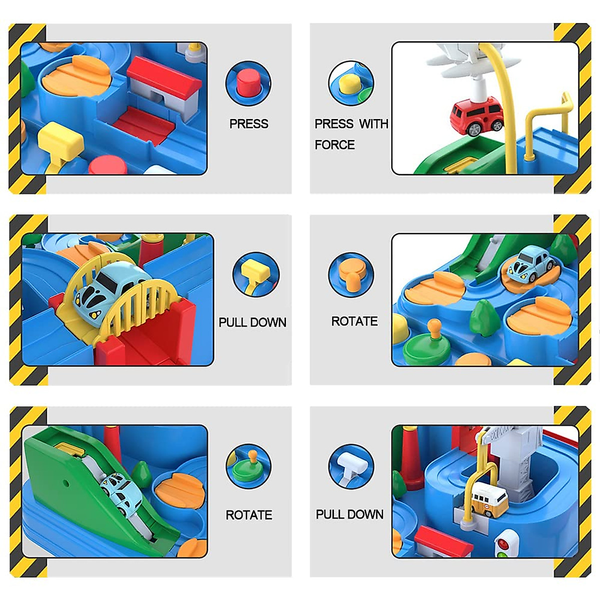 YOERWOD Toys for 3 Year Old Boys，Car Race Track for Kids with 4 Vehicles, Space Exploration Adventure Theme Preschool Educational Ideal Gift for Boys and Girls Aged 3 4 5 6 7 (Blue)