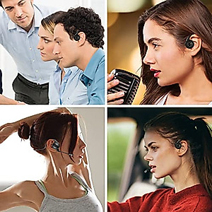 Bone Conduction Headphones Bluetooth with Noise Cancelling Mic Open-Ear Lightweight Wireless Computer Headset with Microphone for Office Home Business Commercial Use Online Teaching Learning