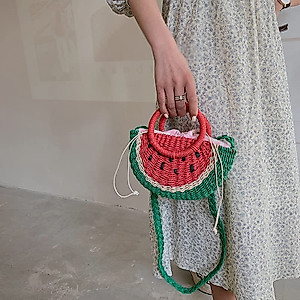 SFMZCM Braided Beach Summer Bag Fashion Rattan Totes Lady Shoulder Bags Women Woven Hand-Made Handbags