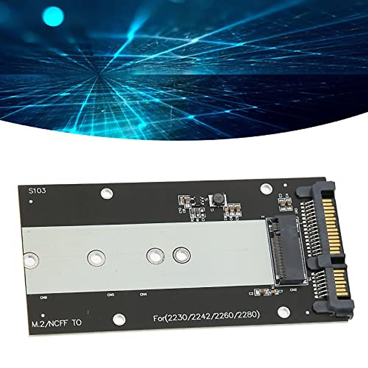 Gaeirt SSD Converter Adapter, Mass Storage Interface SSD Converter Card Easy to Use PCB Material for B Key M.2 NGFF SSD