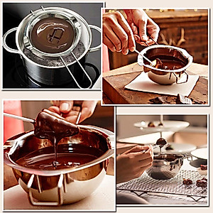 Double Boiler Stainless Steel Pot for Melting Chocolate, Candy and Candle Making (18/8 Steel, 2 Cup Capacity, 480ML)