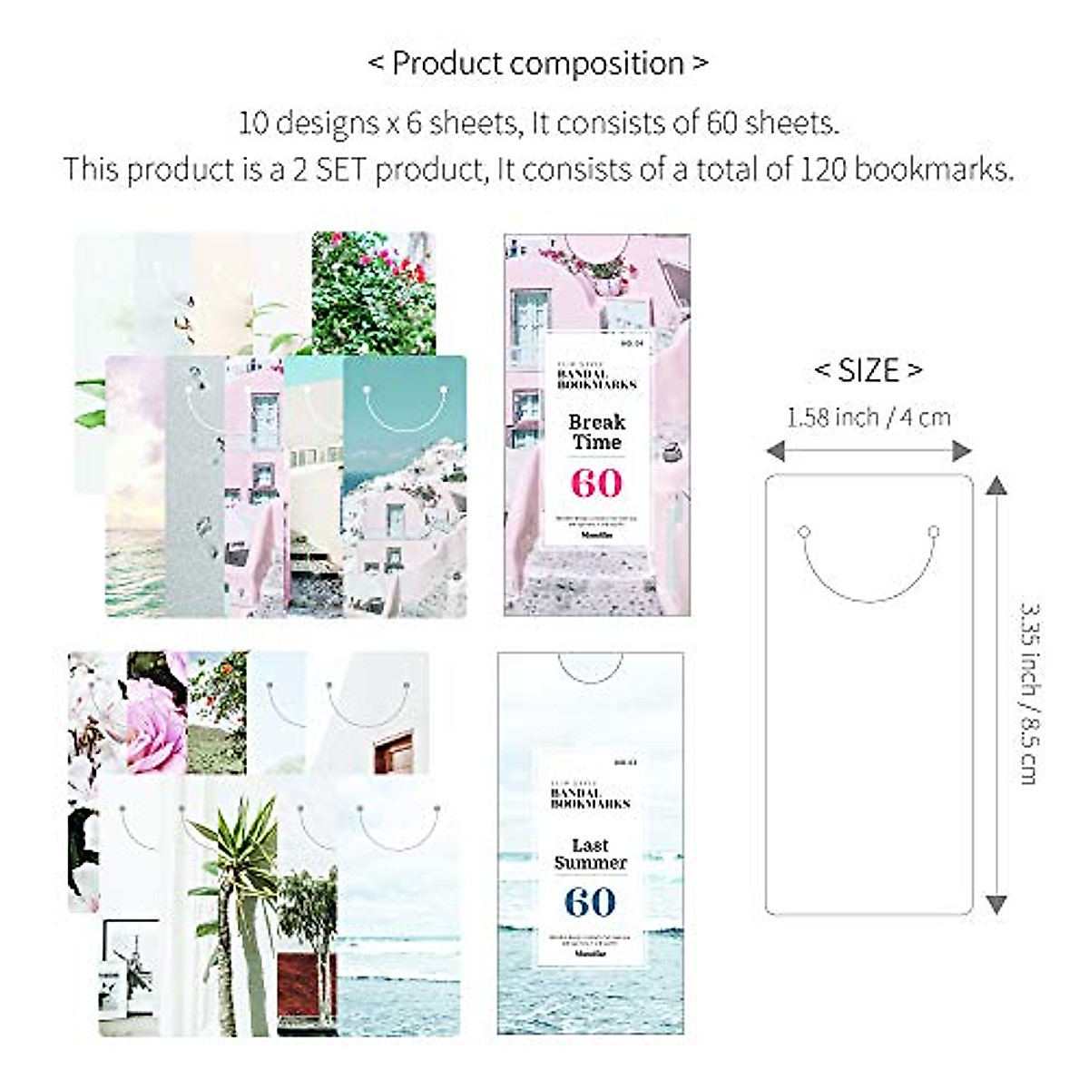 Monolike Bandal Bookmarks Breaktime + Last Summer, 120 Pieces