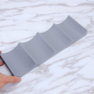 Yardwe European Style Wine Rack Plastic Wine Bottle Display Stacking Mat Can Easy Stacker Kitchen Cabinet Fridge Storage Rack (Dark Grey)