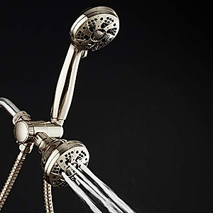 AquaDance Brushed Nickel High Pressure 3-way 48-setting Rain – Handheld Shower Head Combo – Angle Adjustable, Anti-Clog Jets, Tool-Free Installation - USA Standard Certified – Top U.S. Brand
