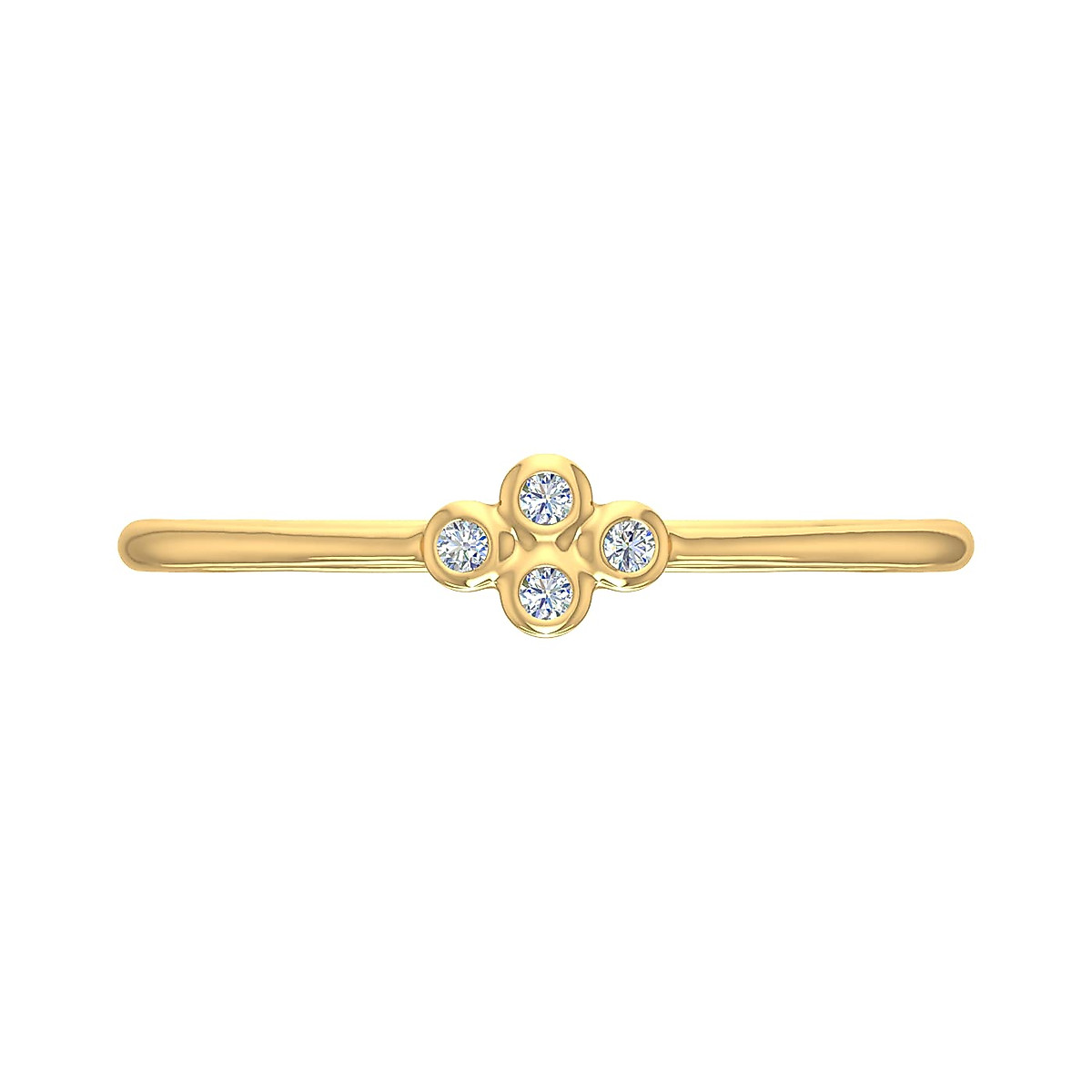 0.04 Carat Diamond Stackable Ringin 10K Yellow Gold (Ring Size 9.5) (SI1-SI2 Clarity)