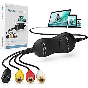 DIGITNOW USB 2.0 Video Capture Card Device Video Grabber One Touch VHS VCR TV to DVD Converter, Transfer VHS Home Videos to Mac OS X PC Windows 7 8 10