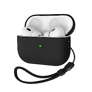 Liquid Silicone Case for AirPods Pro 2(2023/2022), Triple Layer Hybrid Protective Hard Case Shockproof Cover Compatible with AirPods Pro 2nd Generation(Black)