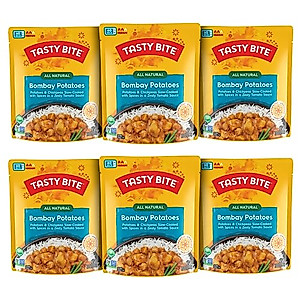 Tasty Bite Indian Bombay Potatoes, Microwaveable Ready to Eat Entrée, 10 Ounce (Pack of 6)