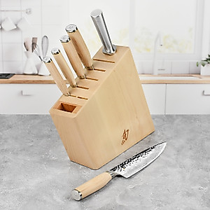Shun Premier 7 Piece Knife Set with Angled Birch Block
