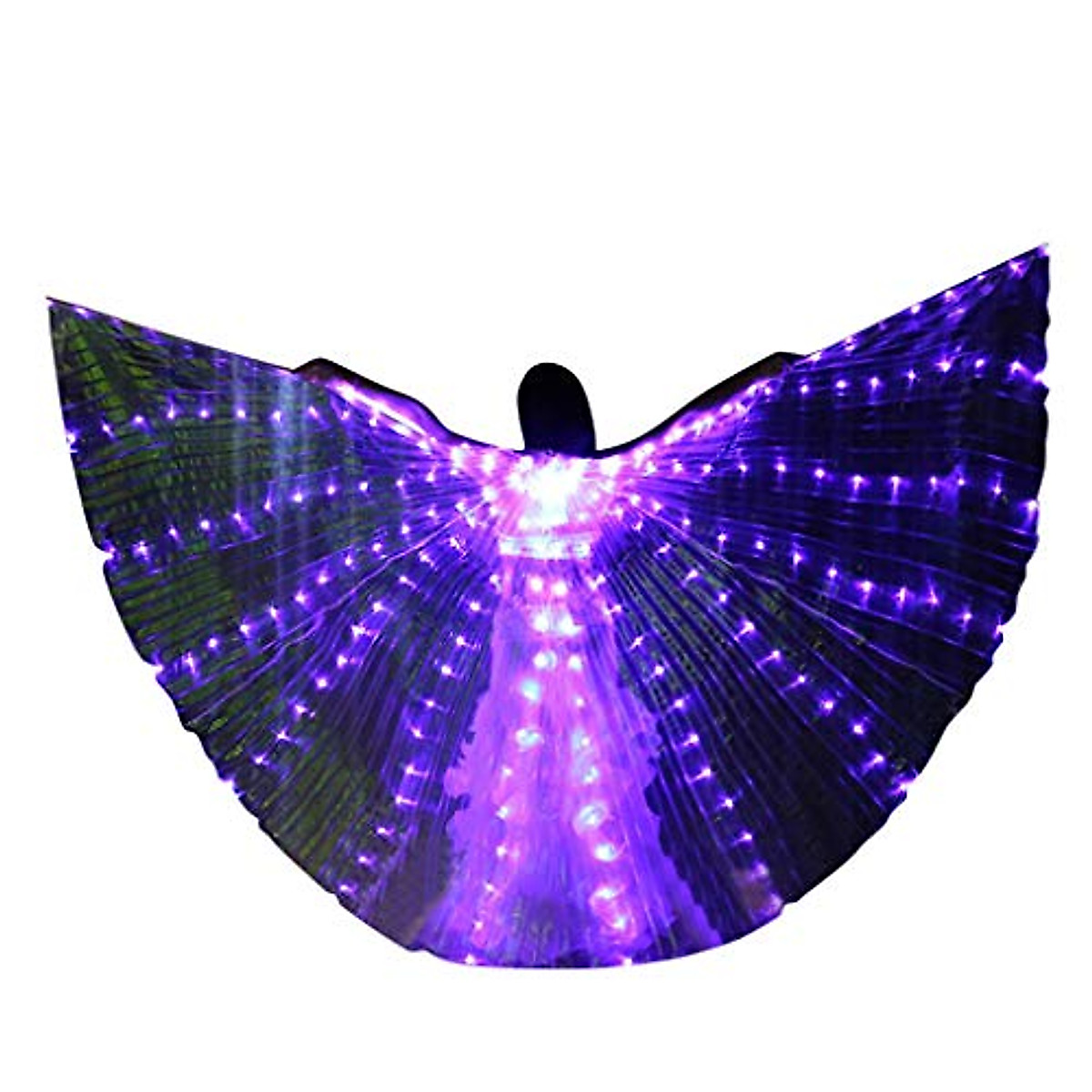 Cegduyi Women LED Belly Dance Wings Belly Dance Costumes 360 Degree Sticks Performance Dancing Supplies Props