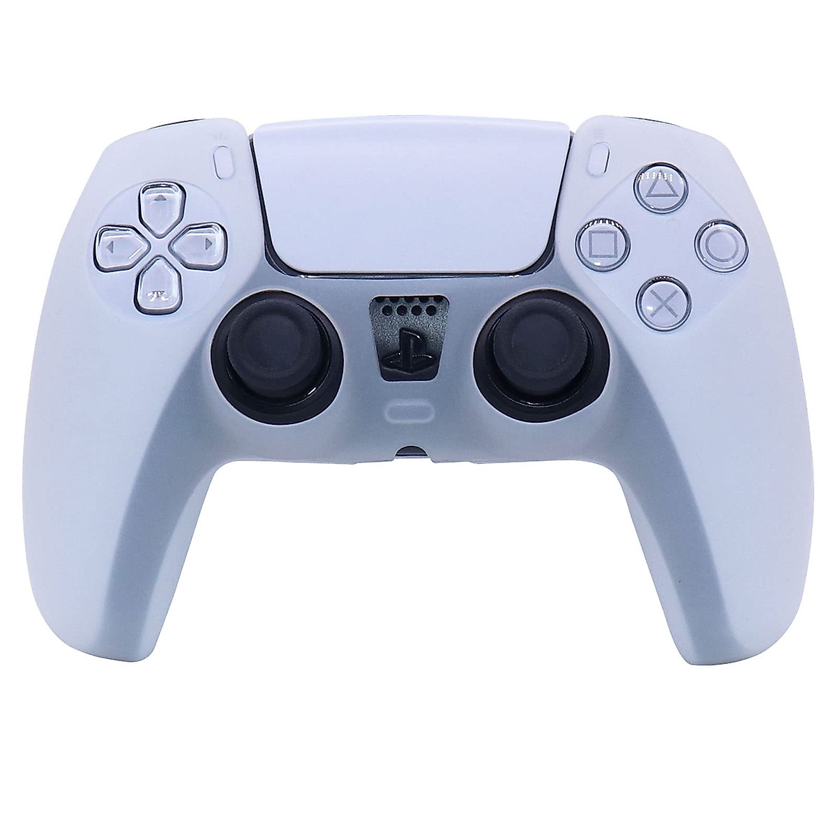 RALAN Controller Cover Silicone, Silicone Controller Cover Skin Protector in Dark Compatible for Ps5 Controller with Thumb Grip x 8,Sticker +L2,R2 caps X2.