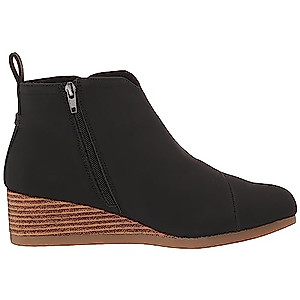 TOMS Girls Clare Fashion Boot, Black PU Nubuck, 4 big kid
