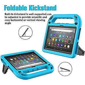 LEDNICEKER Kids Case for All-New Fire HD 8 & Plus 2020 & 2022- Lightweight Shockproof Handle with Stand Kid-Proof Case for Amazon Fire HD 8 inch Tablets (2022/2020 Release) - Blue