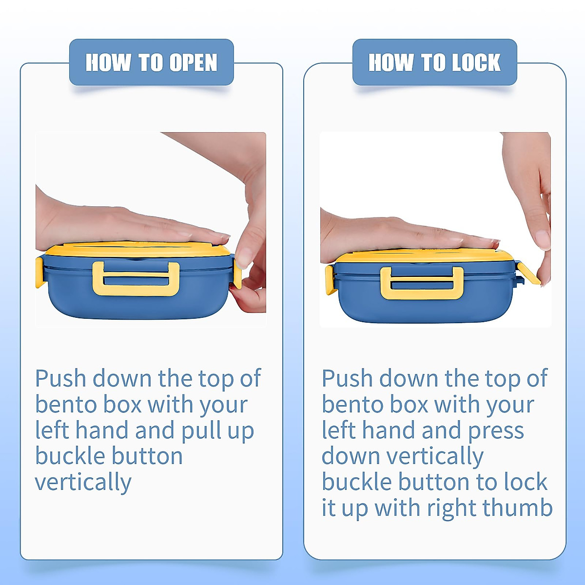 PEDECO Stainless Steel Toddler Bento Box - 3-Compartment Lunch for Kids Ages 1-3 | Leakproof Lock & Portable Utensil Set | BPA-Free,Dishwasher Safe | Daycare,Preschool,Travel (Blue)