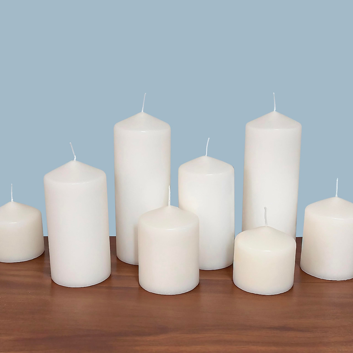 Stonebriar Tall 3x6 Inch Unscented Pillar Candles,White, 6 count